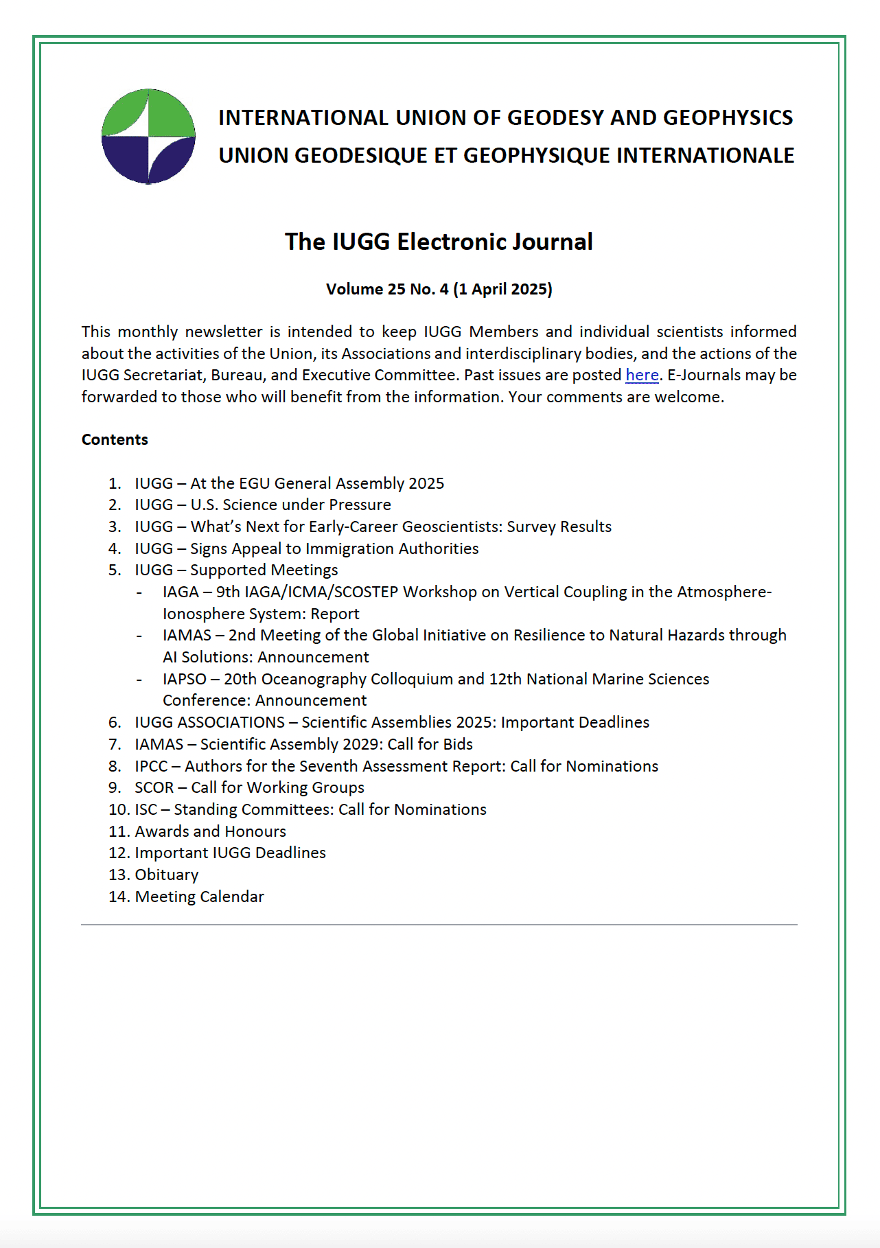 News – IUGG